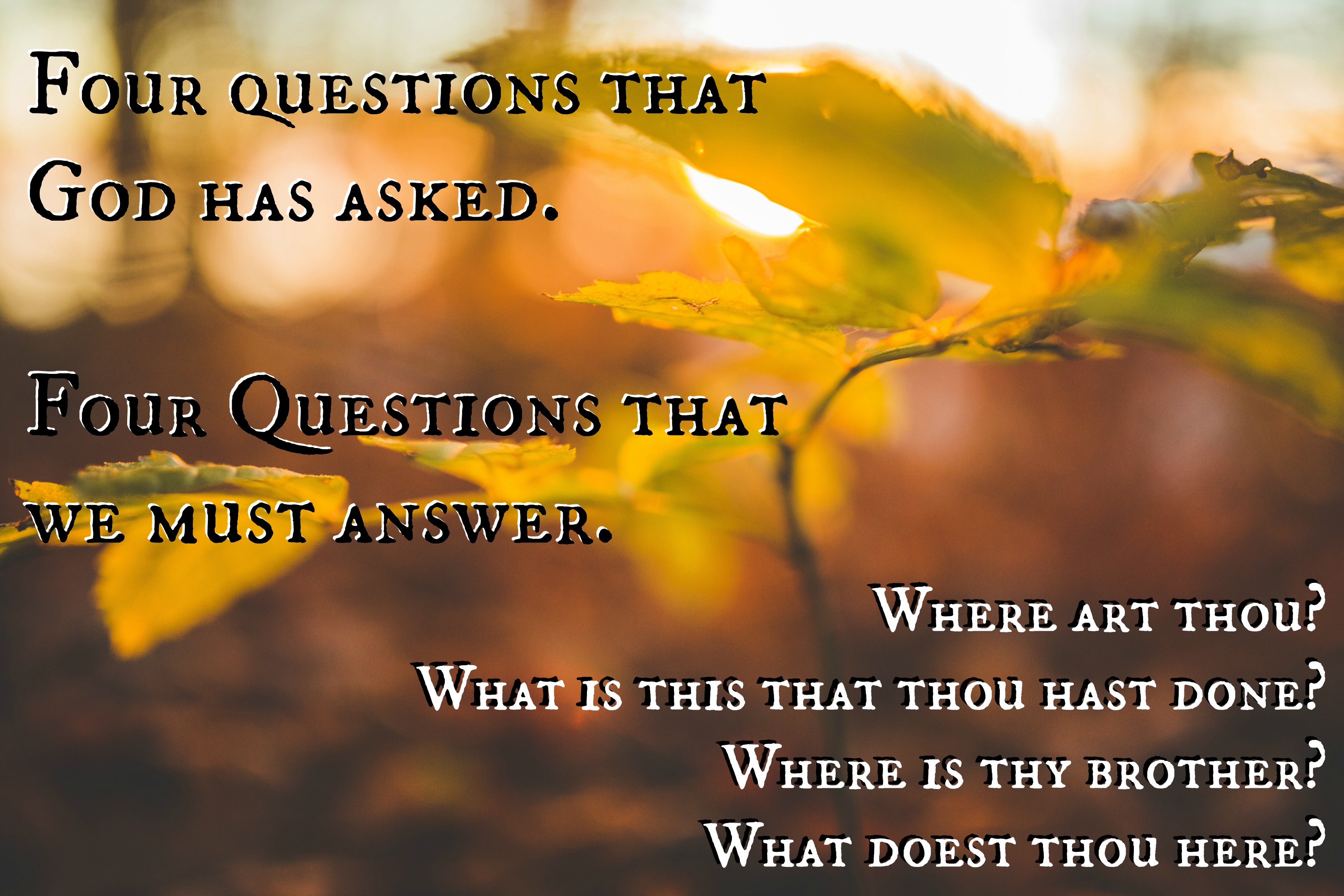 Four Questions from God, by D.L. Moody – Jawbone Digital